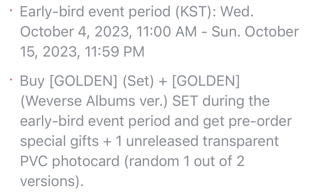 Jungkooks Golden Pob Set Early Bird T 2 Sets Of 7 Each Both