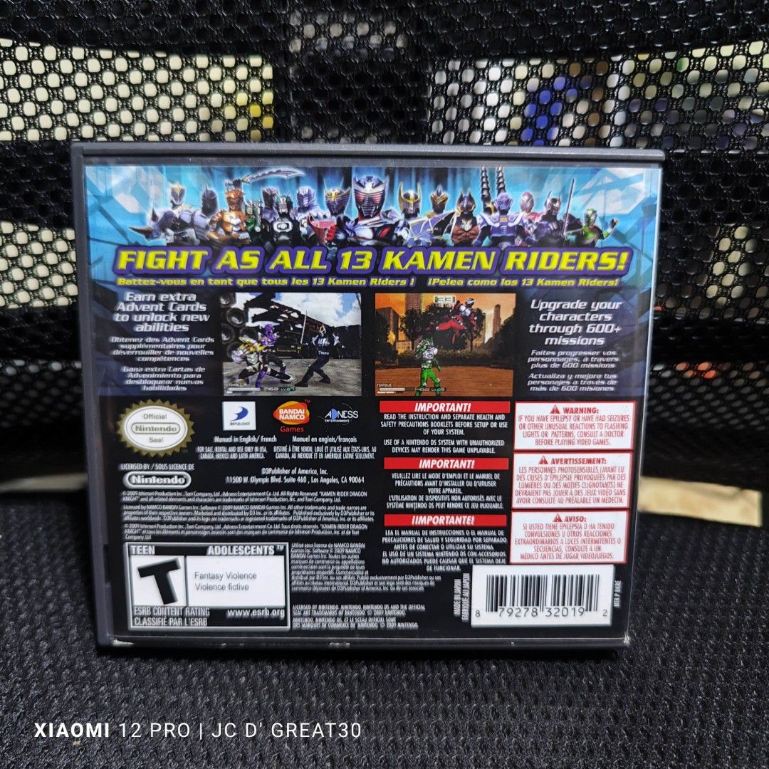 Kamen Rider Dragon Knight DS Authentic Case only, Video Gaming, Video ...