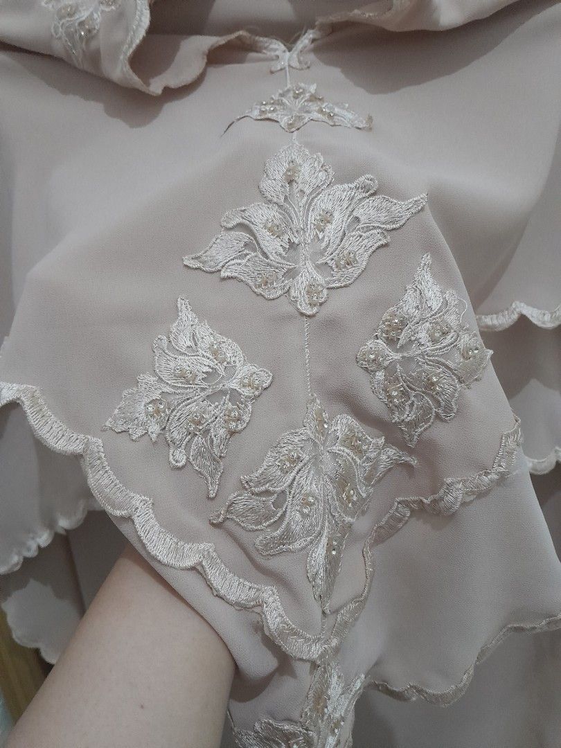 Khimar mewah model melayu, khimar pesta, khimar wisuda, khimar sultan ...