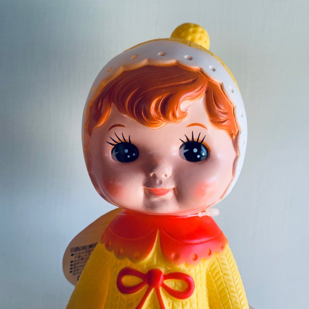 児玉産業｜KODAMA SANGYO KODAMA TOY チャーミーちゃん Charmy Chan 黃色成型 橘紅色塗裝 昭和復古娃娃 軟膠 ...