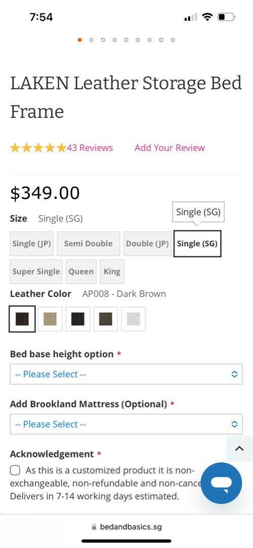 LAKEN Leather Storage Bed Frame with FREE DELIVERY & ASSEMBLY ...