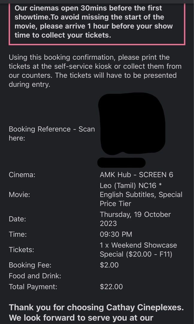 Leo Movie Ticket First Day, Tickets & Vouchers, Event Tickets on Carousell