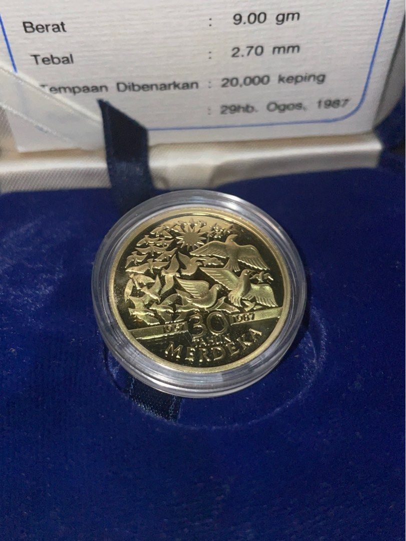 Malaysia RM1 1987 30 tahun merdeka proof Commemorative Coin duit lama, Hobbies & Toys ...