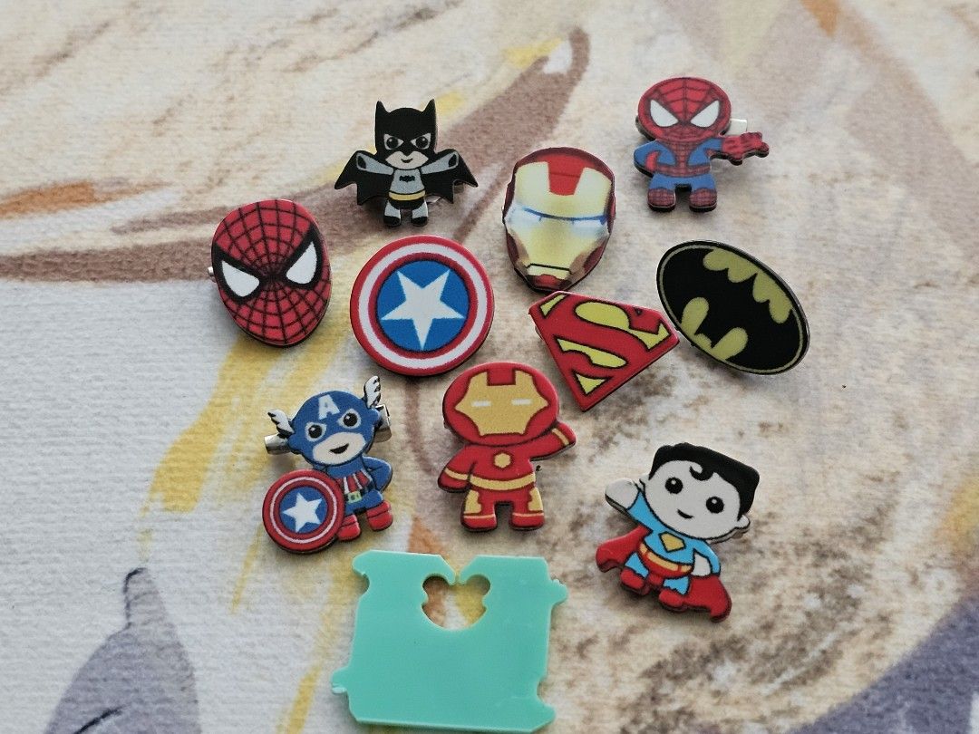 Mini Marvel Character Brooch set, Hobbies & Toys, Stationery & Craft ...