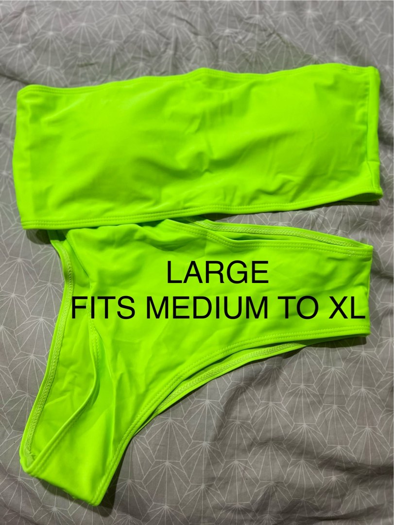 Neon Green Swimsuit Womens Fashion Swimwear Bikinis And Swimsuits On Carousell