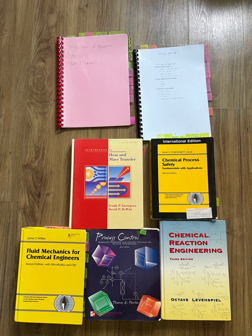 NTU Chemical and Biomolecular Engineering books with cheat sheet and ...