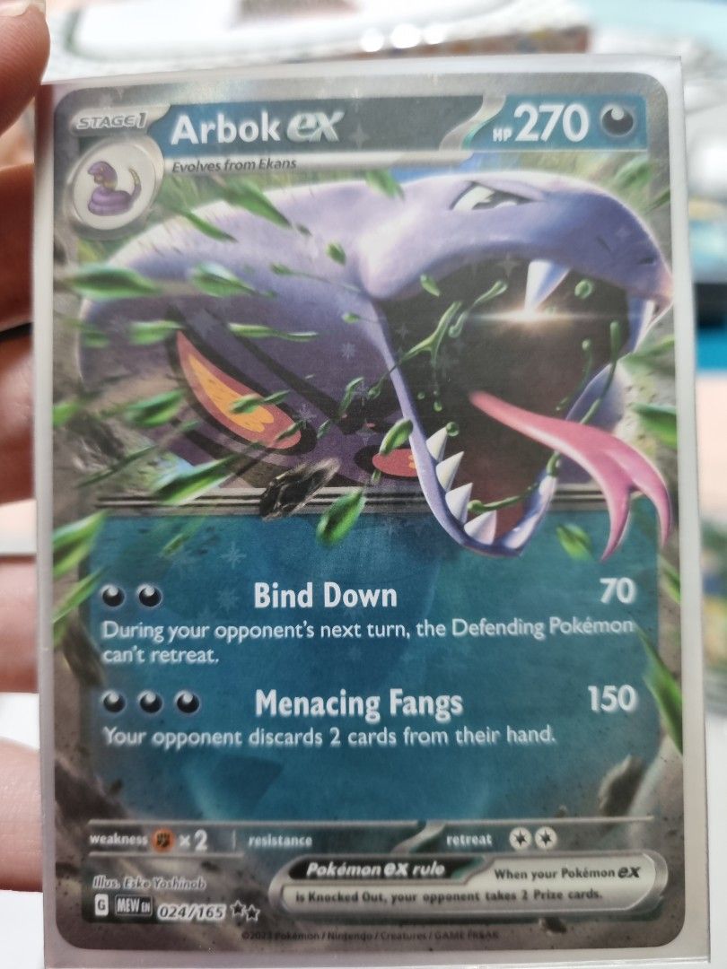 Pokemon 151 Arbok Ex english, Hobbies & Toys, Toys & Games on Carousell