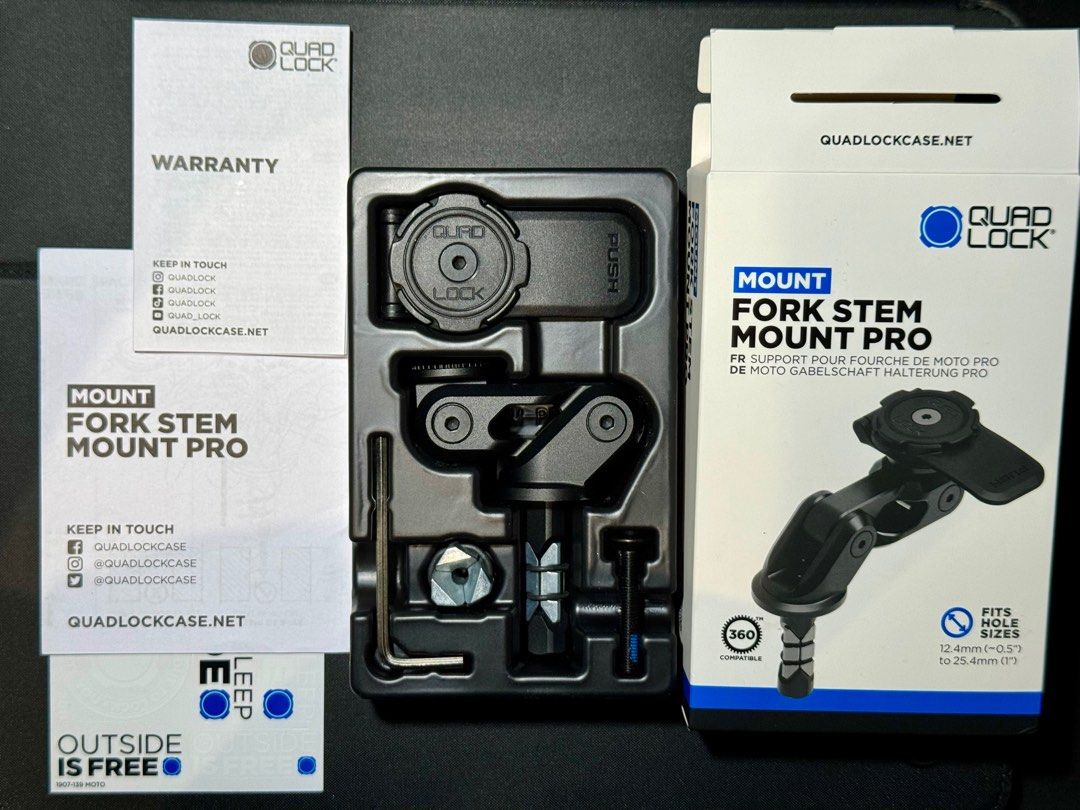 QuadLock Fork Stem Mount Pro Brand New Unused, Motorcycles, Motorcycle ...