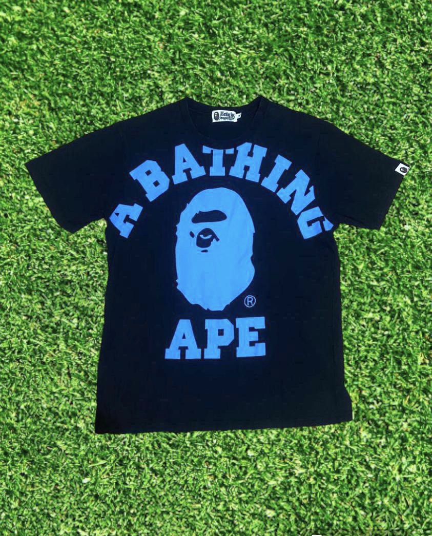 RARE BAPE BIG COLLEGE LOGO BACK TO BACK, Men's Fashion, Tops & Sets ...