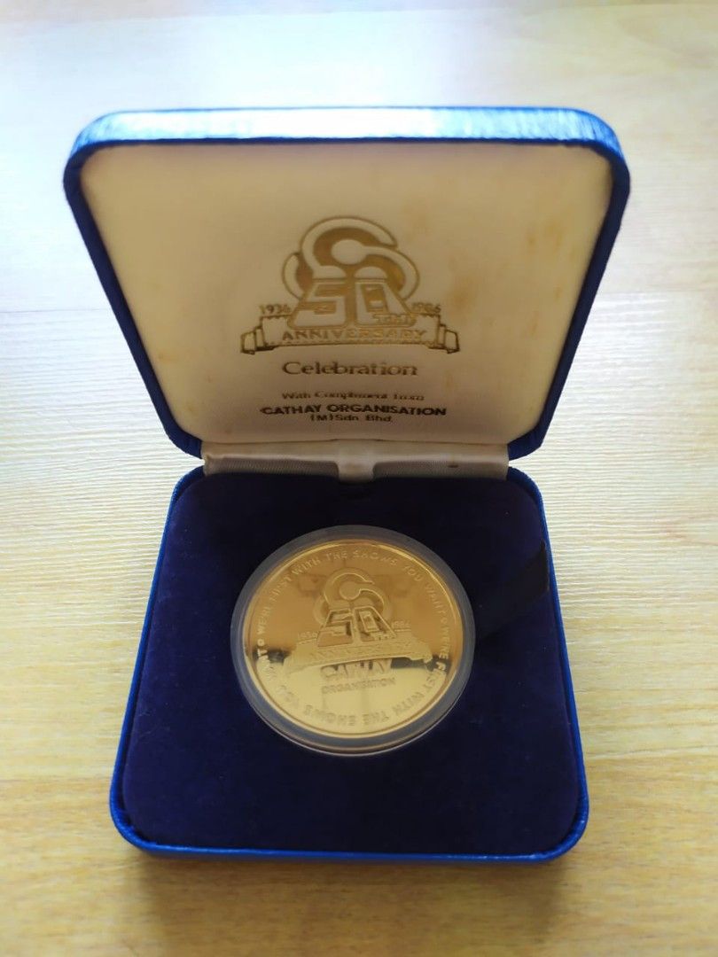 Rare Vintage Cathay Organisation 50th Anniversary 1936-1986 Medallion ...