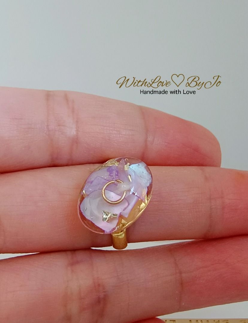 Seashell Resin Art Ring, Women's Fashion, Jewelry & Organisers, Rings ...