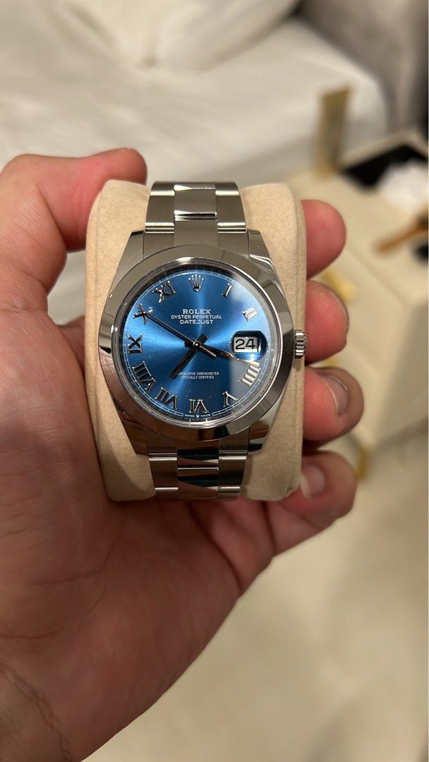 Rolex Datejust Blue Rome Dial Oyster bracelet, Luxury, Watches on Carousell