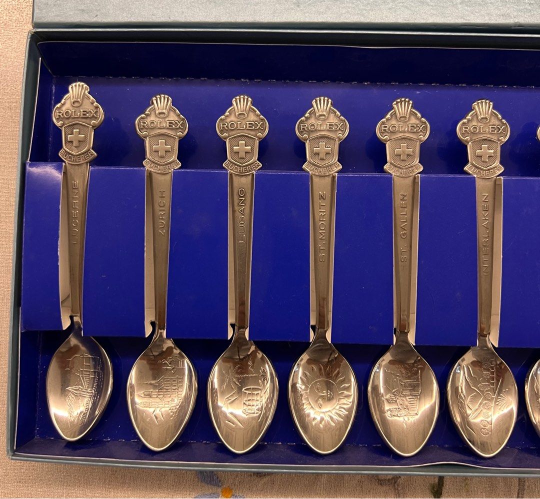 Rolex tea spoon set with box (collection), new, 傢俬＆家居, 廚具和餐具, 餐具和餐具 ...