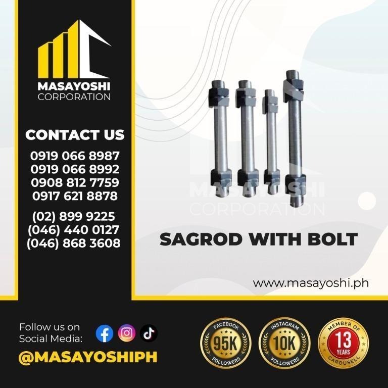 Sag rod with Bolts | Tie Rod | Bolts | Roofing | Rod | Stud Bolt ...