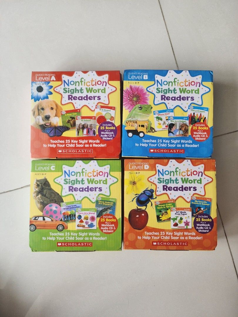 Scholastic Nonfiction Sight Words Readers (Set A to D), Hobbies & Toys ...