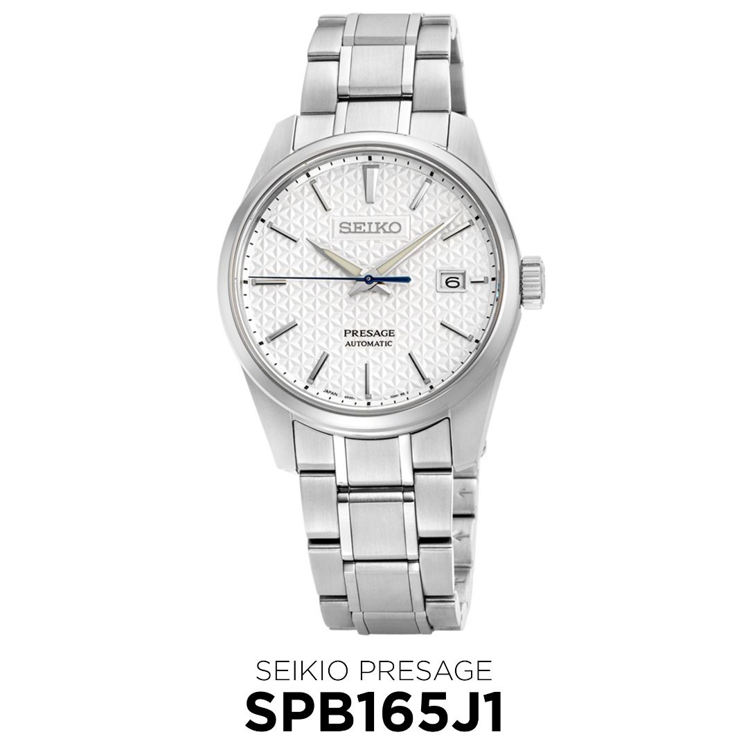 Seiko Presage SPB165 SPB165J1 White Sharp Edge Automatic Watch, Luxury ...