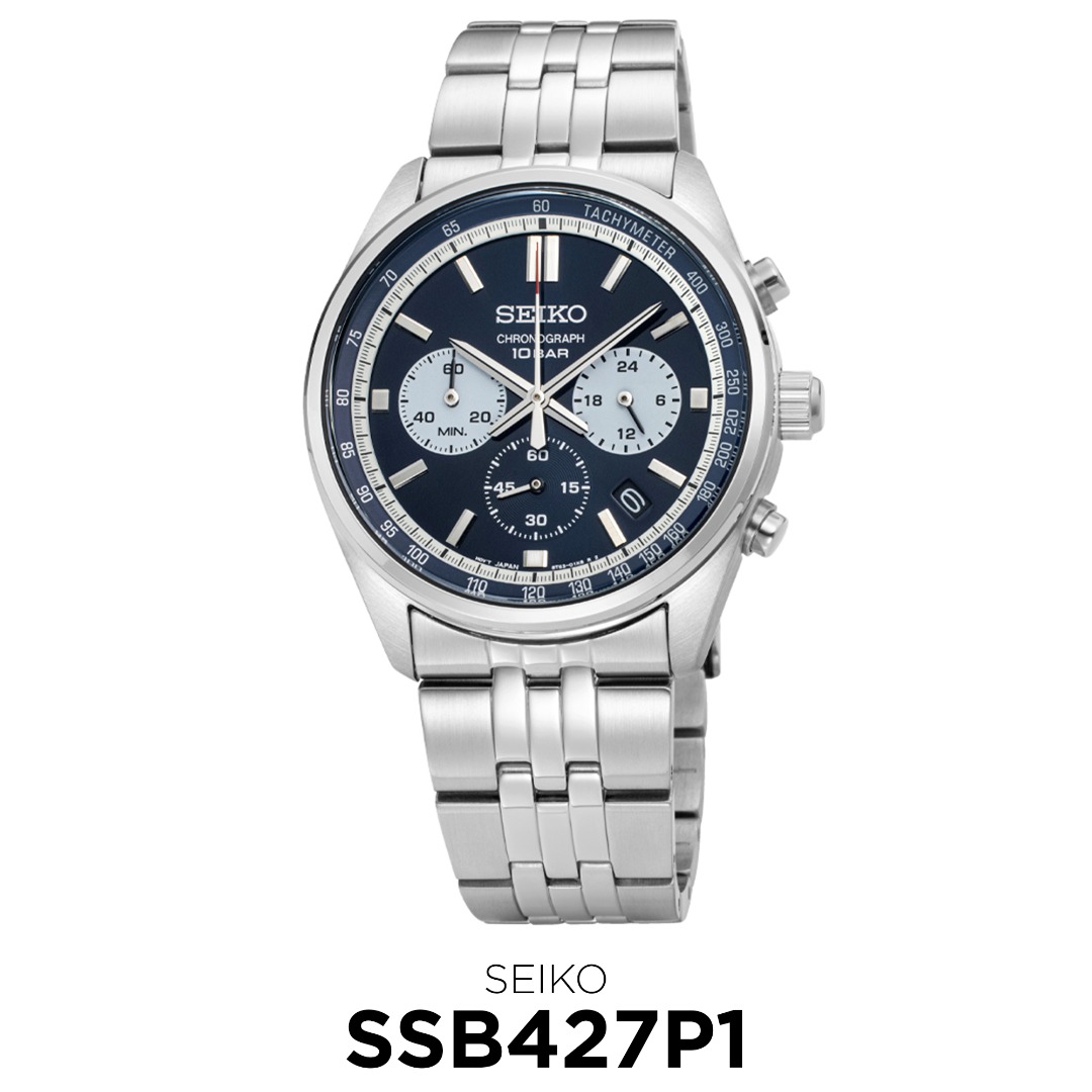 Seiko SSB427 SSB427P1 Blue Chronograph Quartz Watch, Luxury, Watches on ...