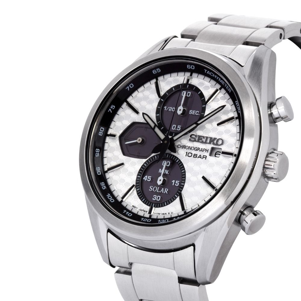 Seiko SSC769 SSC769P1 Panda Solar Chronograph Hex Dial Watch, Luxury ...