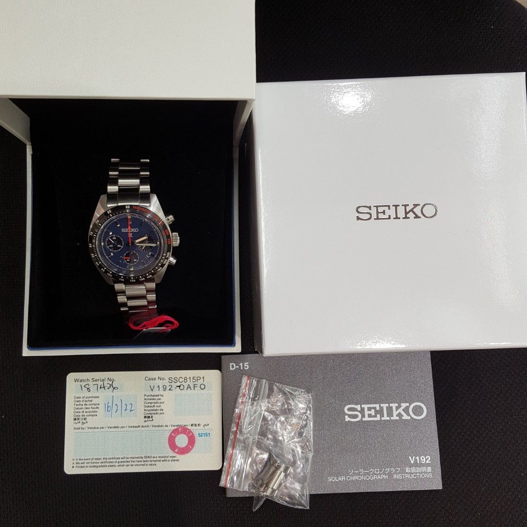 Seiko X Speedtimer Blue Solar Chronograph 1969 Recreation SSC815P1 ...