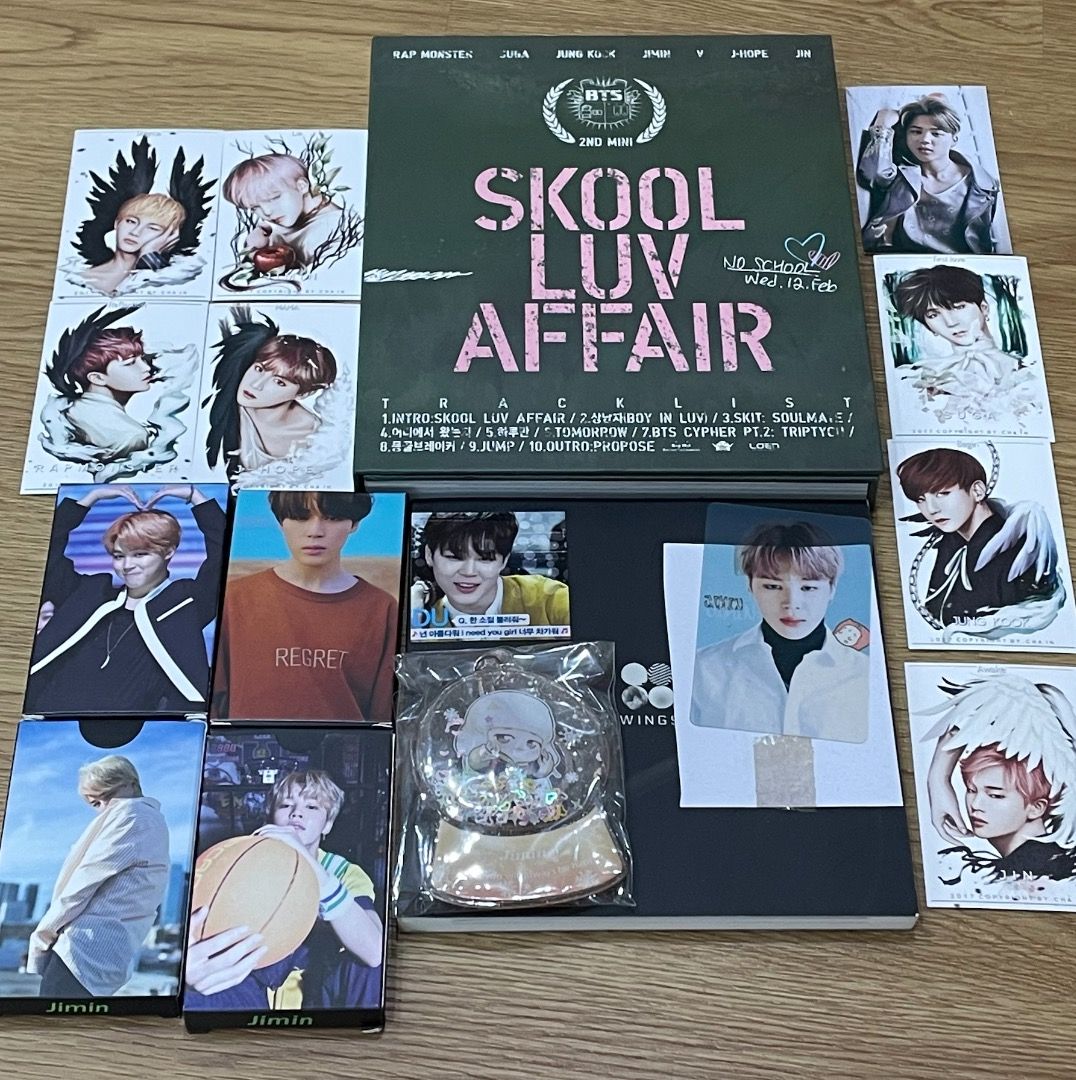 [SET] BTS Jimin merch: translucent card, lomo cards, fan keychain, sticker, photo and Albums ...