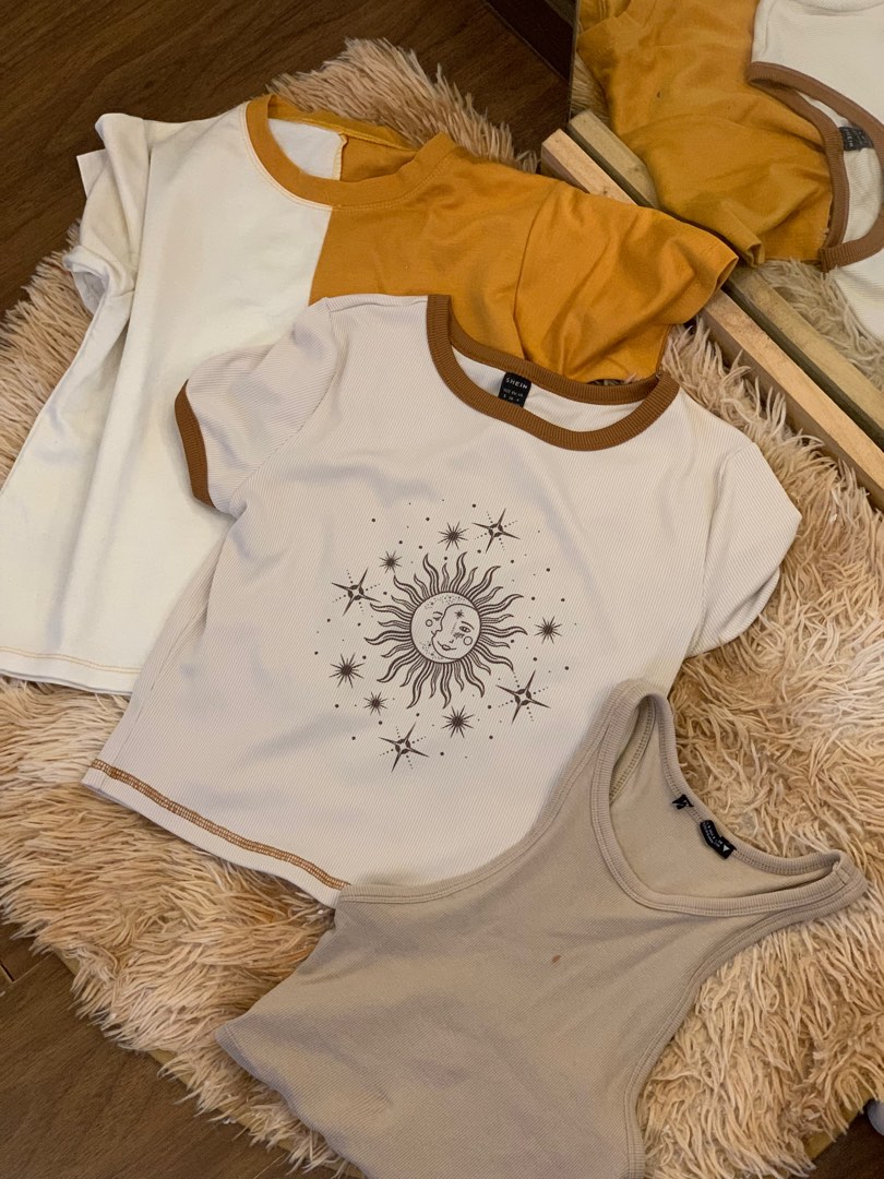 [SET] Shein Assorted Crop Tops in Brown, Women's Fashion, Tops, Blouses ...