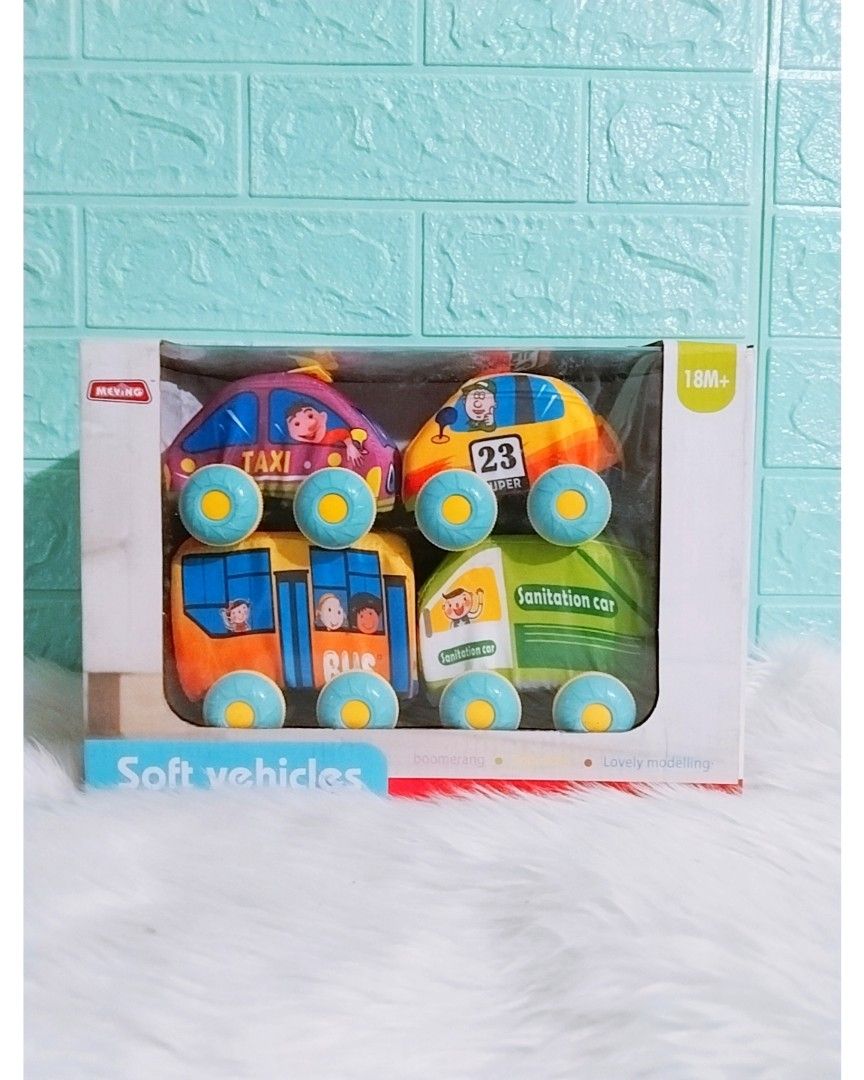 Soft Vehicles Pull-Back Car Set, Babies & Kids, Infant Playtime on ...