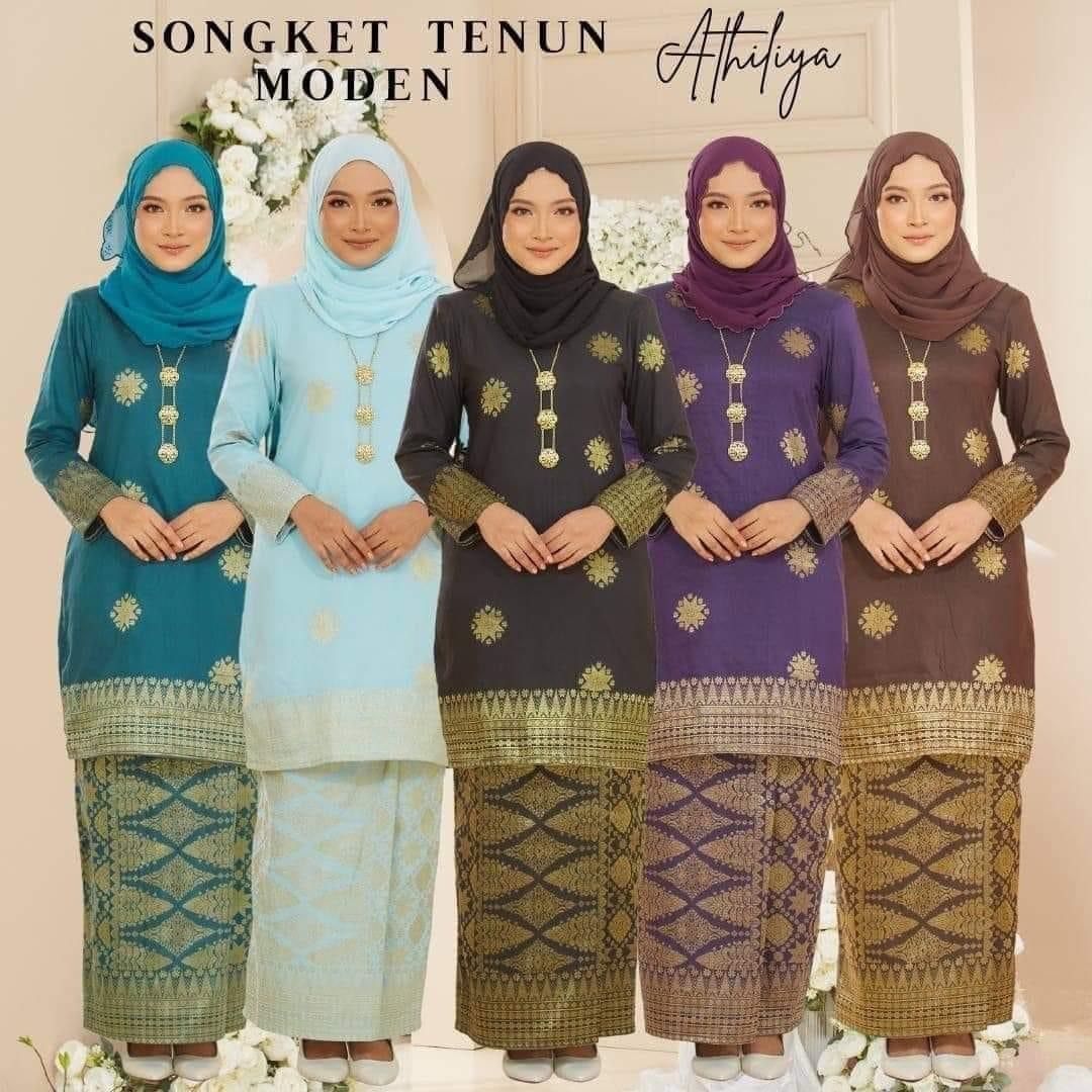 SONGKET ATHILIYA ( KURUNG MODEN ), Women's Fashion, Muslimah Fashion ...