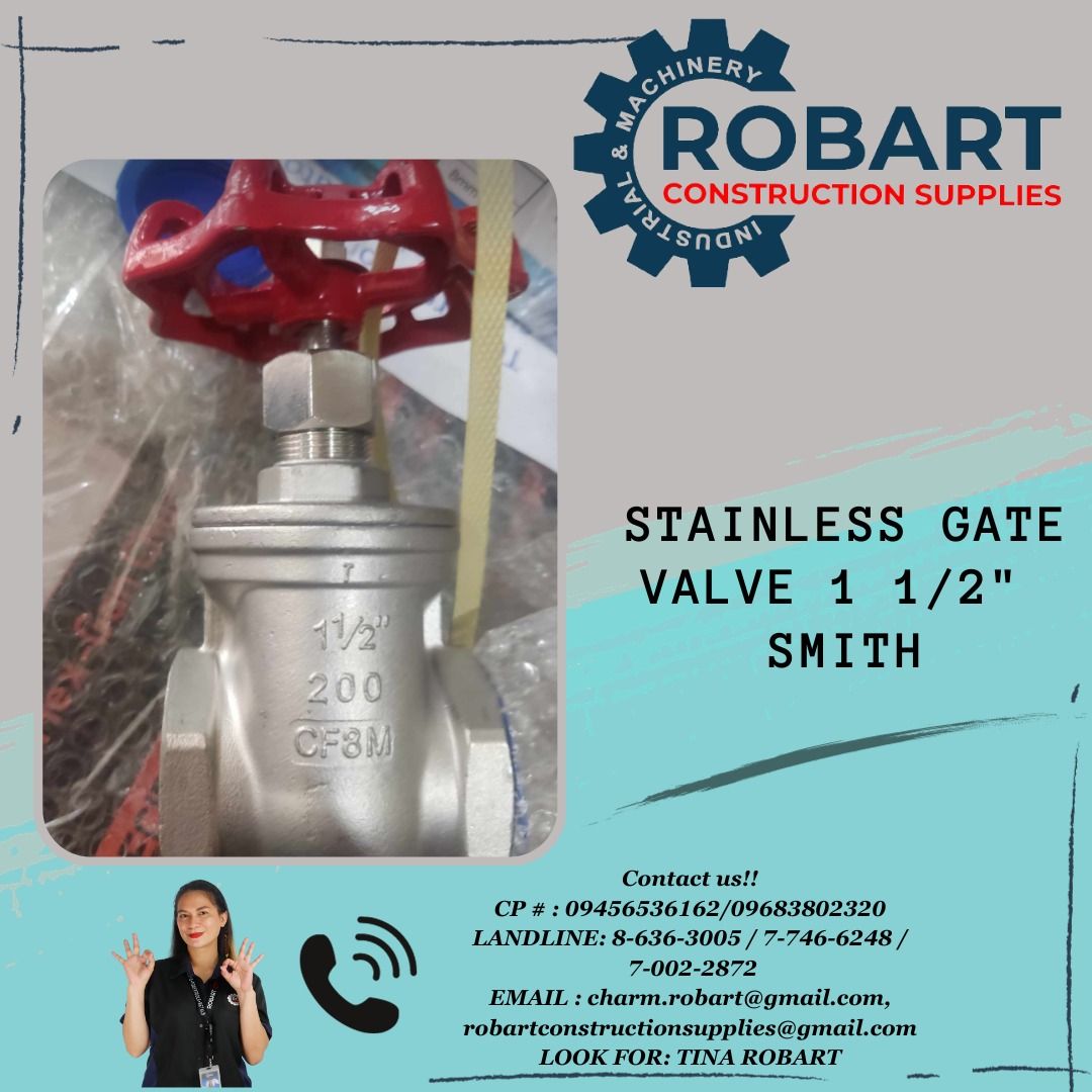 Stainless Gate Valve 1 1/2" Smith, Commercial & Industrial ...