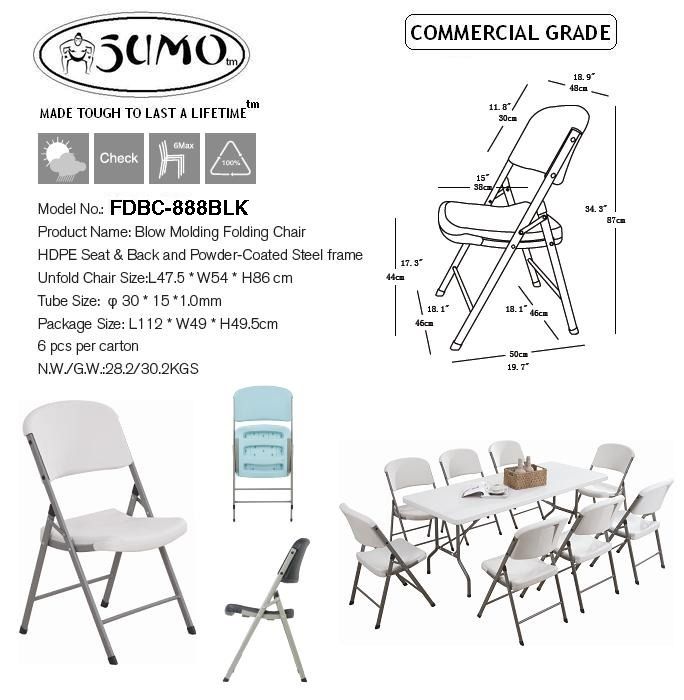 Sumo FDBC-888BLK Deluxe Folding Chair Furniture, Foldable Chair, Work ...