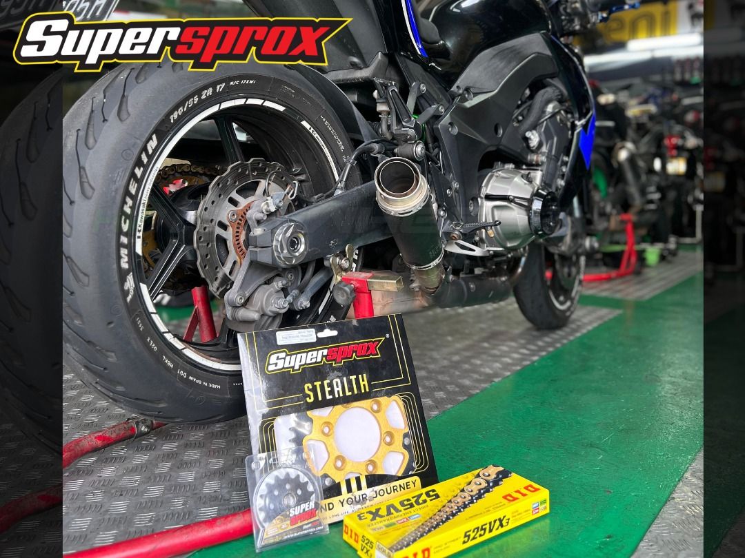 SUPERSPROX SPROCKET WITH DID X-RING 525 GOLD CHAIN-KAWASAKI Z1000 ...