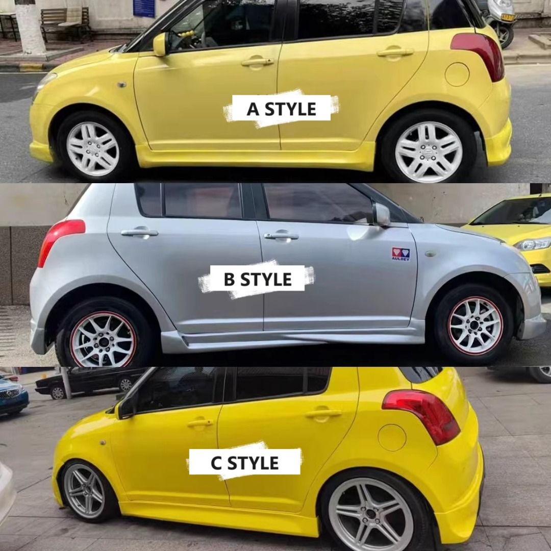 Suzuki Swift 2005-2011 Side Skirts 7 Styles Chargespeed Shorin Sunline ...