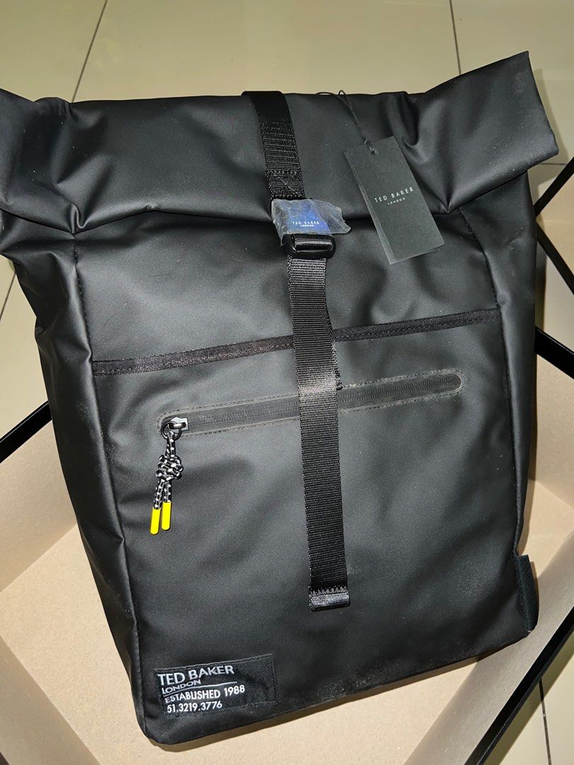 Ted Baker Clime Rubberized Rolltop Backpack, Men's Fashion, Bags ...