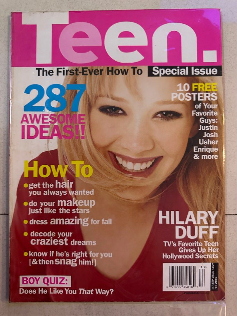 Teen Magazine Fall 2002 Hilary Duff, Hobbies & Toys, Books & Magazines ...