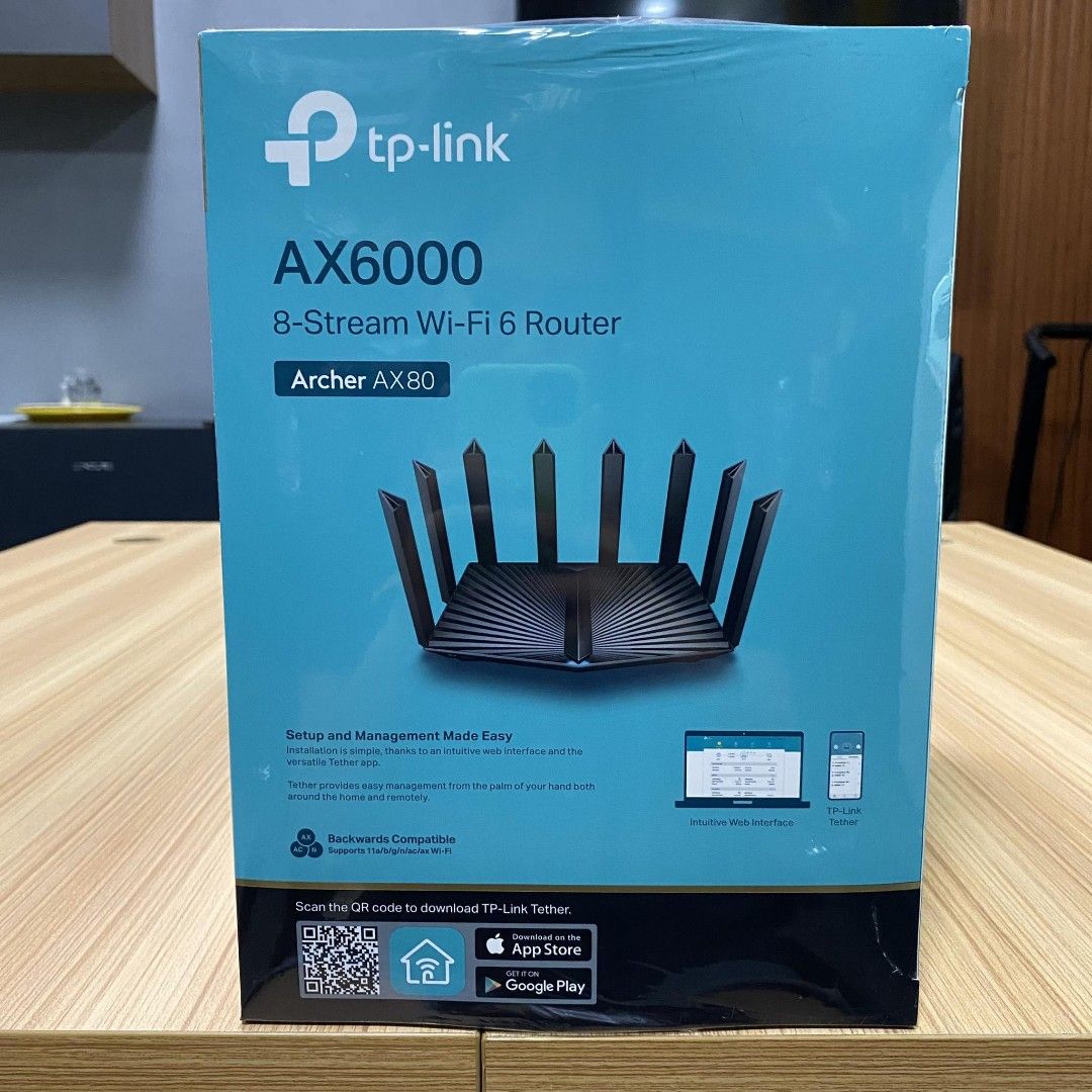 TP-LINK Archer AX80 AX6000 Dual-Band 8-Stream Gigabit Wi-Fi 6 Router ...