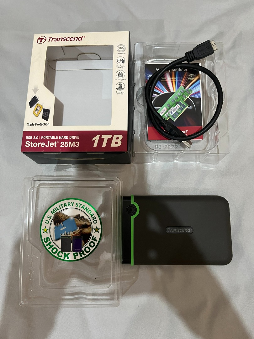 Transcend StoreJet 1TB, Computers & Tech, Parts & Accessories, Hard ...