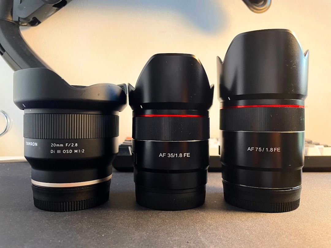 TRIO PRIME LENSES for Sony-E Full Frame 20mm 35mm 75mm, Photography ...