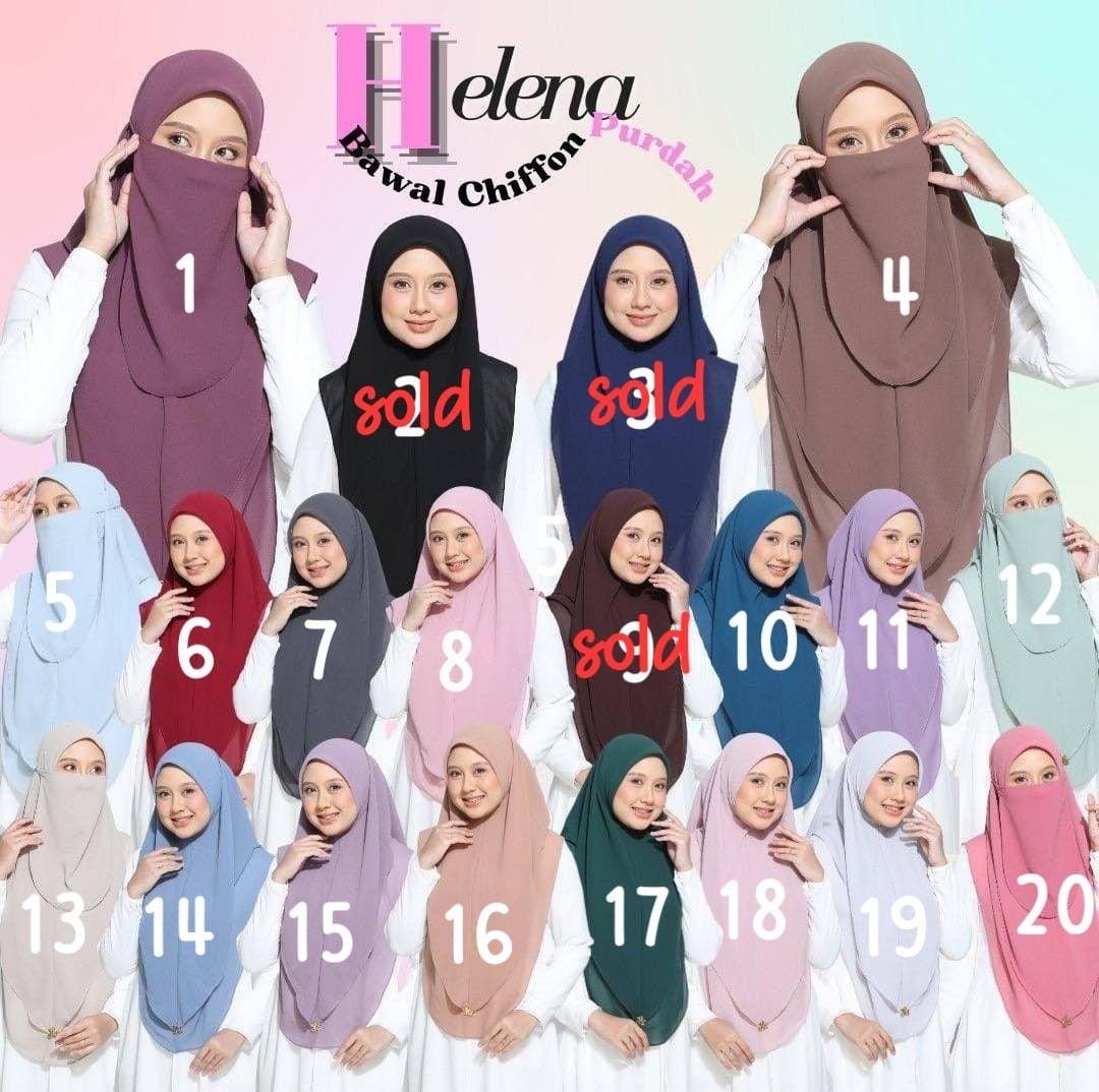 Tudung Instant Bawal Helena Purda, Women's Fashion, Muslimah Fashion, Hijabs on Carousell