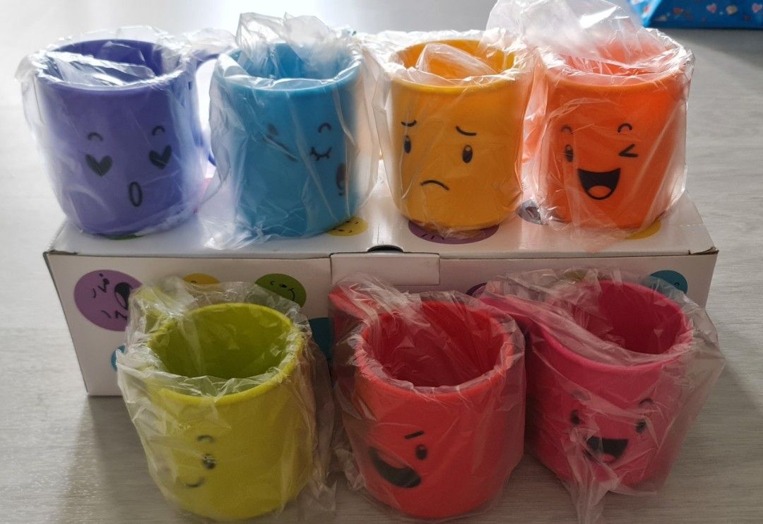 Tupperware emoji plastic mug (with free gift), Furniture & Home Living ...
