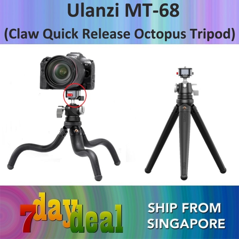 Ulanzi MT-68 -- Claw Quick Release Octopus Tripod (T061CNB1), Photography, Photography ...