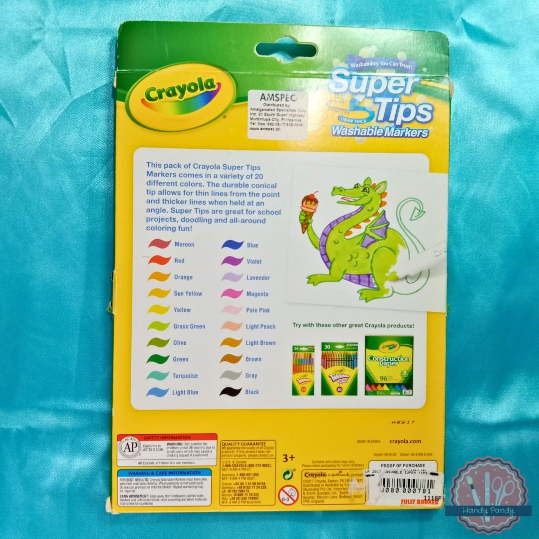Unused Crayola Supertips Washable Markers 20s, Hobbies & Toys ...
