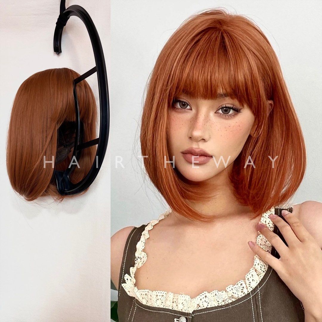 VELMA | Ginger Brown Short Hair Wig Bangs Fringe Halloween Cosplay ...