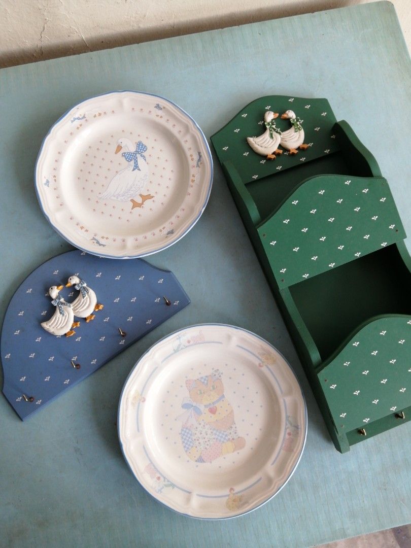 Vintage Mother Goose Aunt Rhody Salad Plates Cottage Core by Brickoven ...