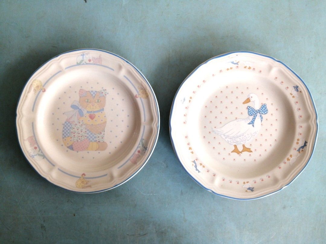 Vintage Patchwork Cat Plate Cottage Core from Tienshan Stoneware ...