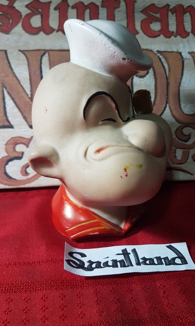 Vintage Popeye Head Bust Rubber Toy Doll, Hobbies & Toys, Toys & Games ...