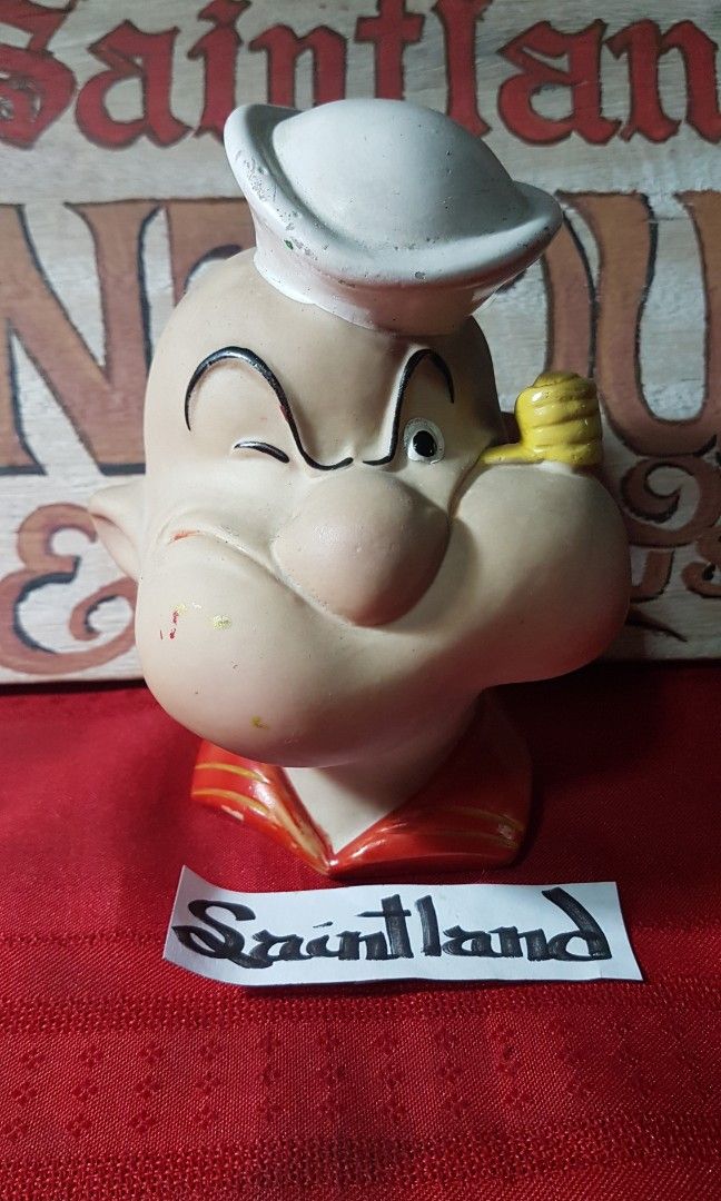 Vintage Popeye Head Bust Rubber Toy Doll, Hobbies & Toys, Toys & Games ...