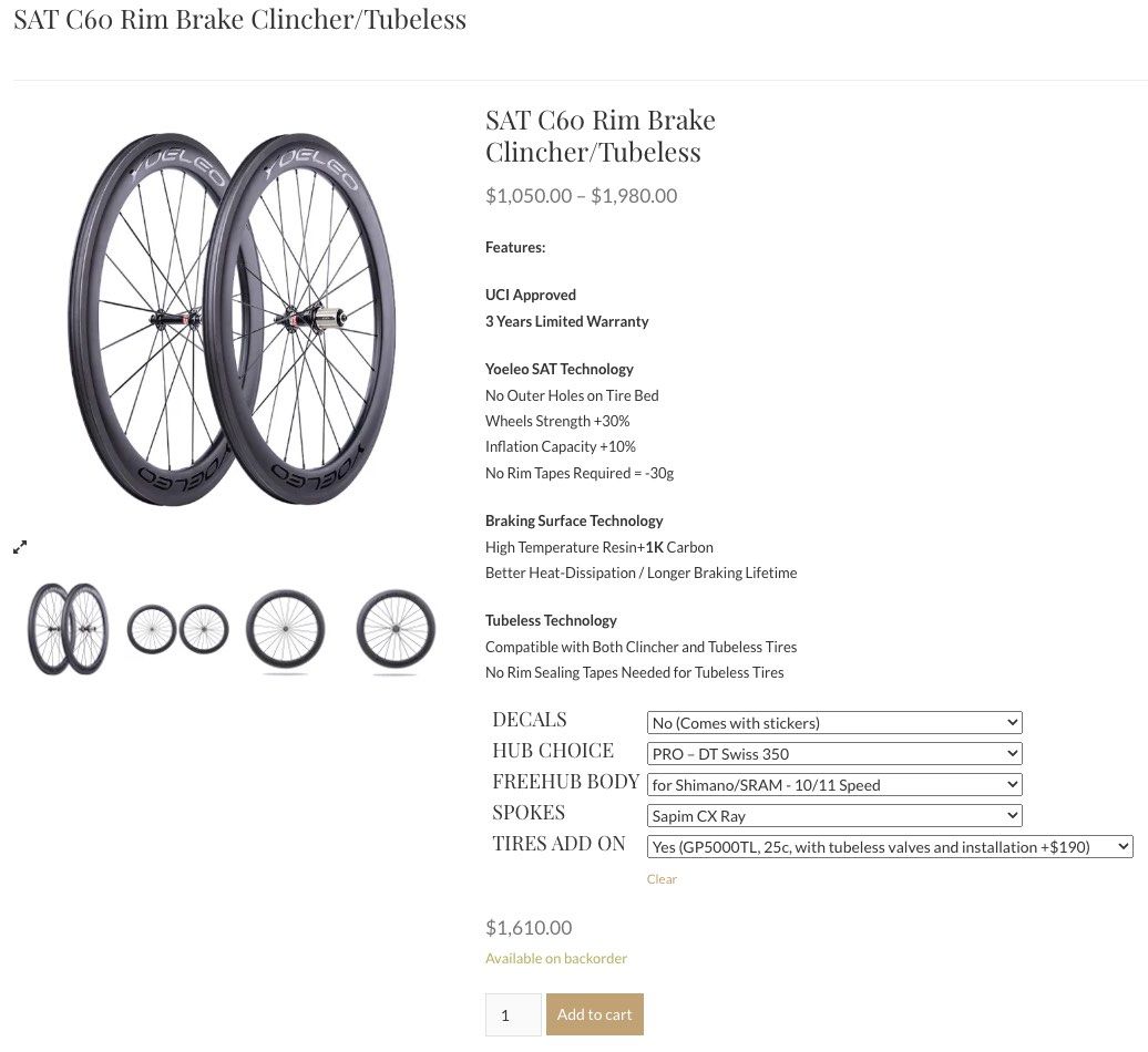 Yoleo SAT C60 Rim Clincher 700c Wheels, Sports Equipment, Bicycles ...