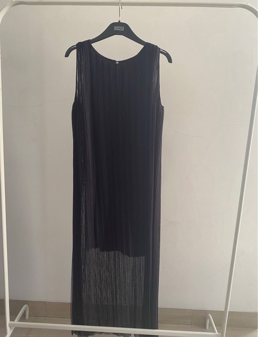ZARA BASIC - SPLIT MAXI DRESS, Fesyen Wanita, Pakaian Wanita, Gaun ...