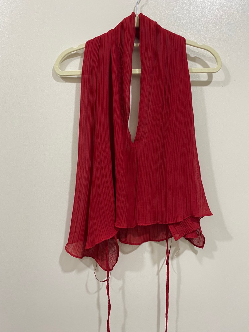 Zara red backless top, Women's Fashion, Tops, Blouses on Carousell