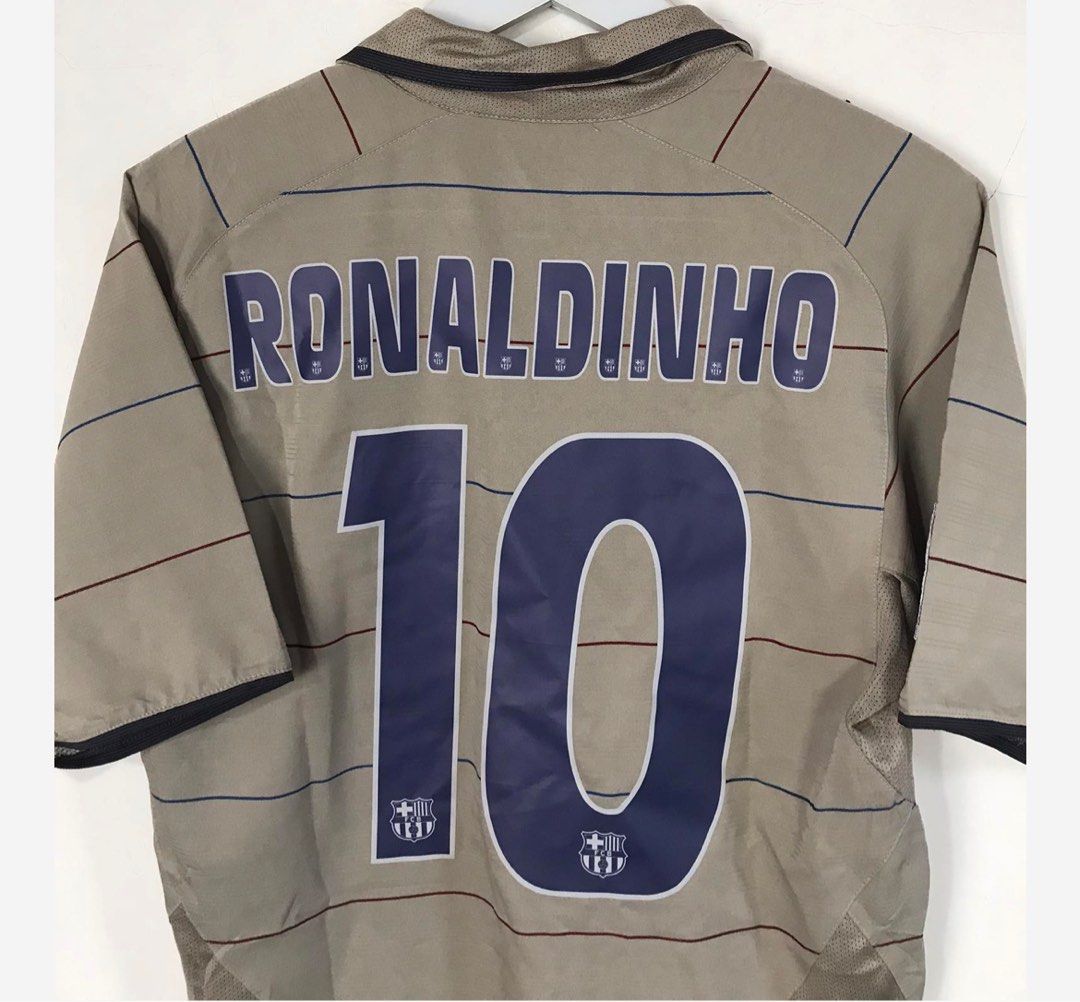 #10 Ronaldinho 2003-04 Barcelona Away soccer/football jersey/kit rare ...
