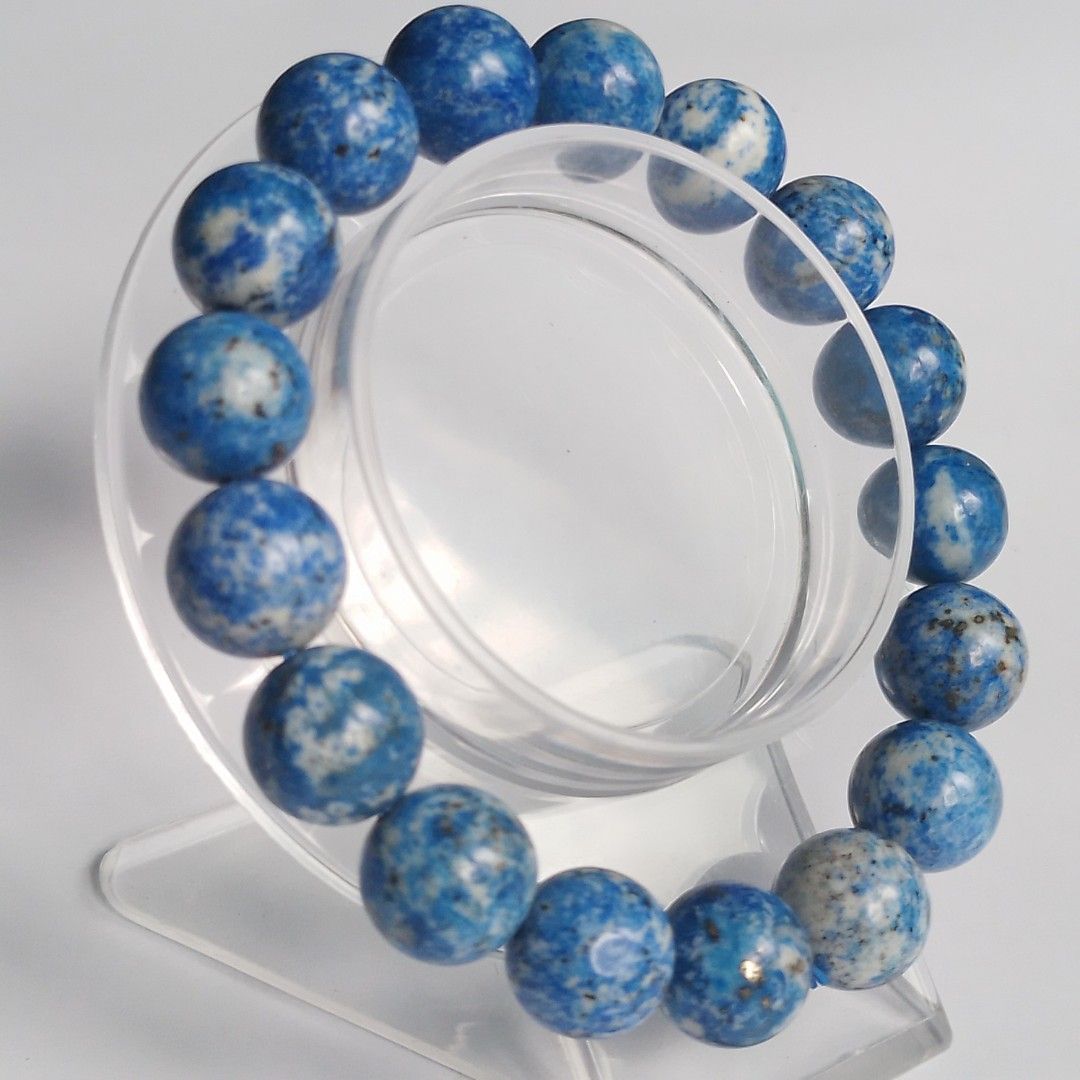 11mm Light Blue Lapis Lazuli Bracelet, Women's Fashion, Jewelry ...